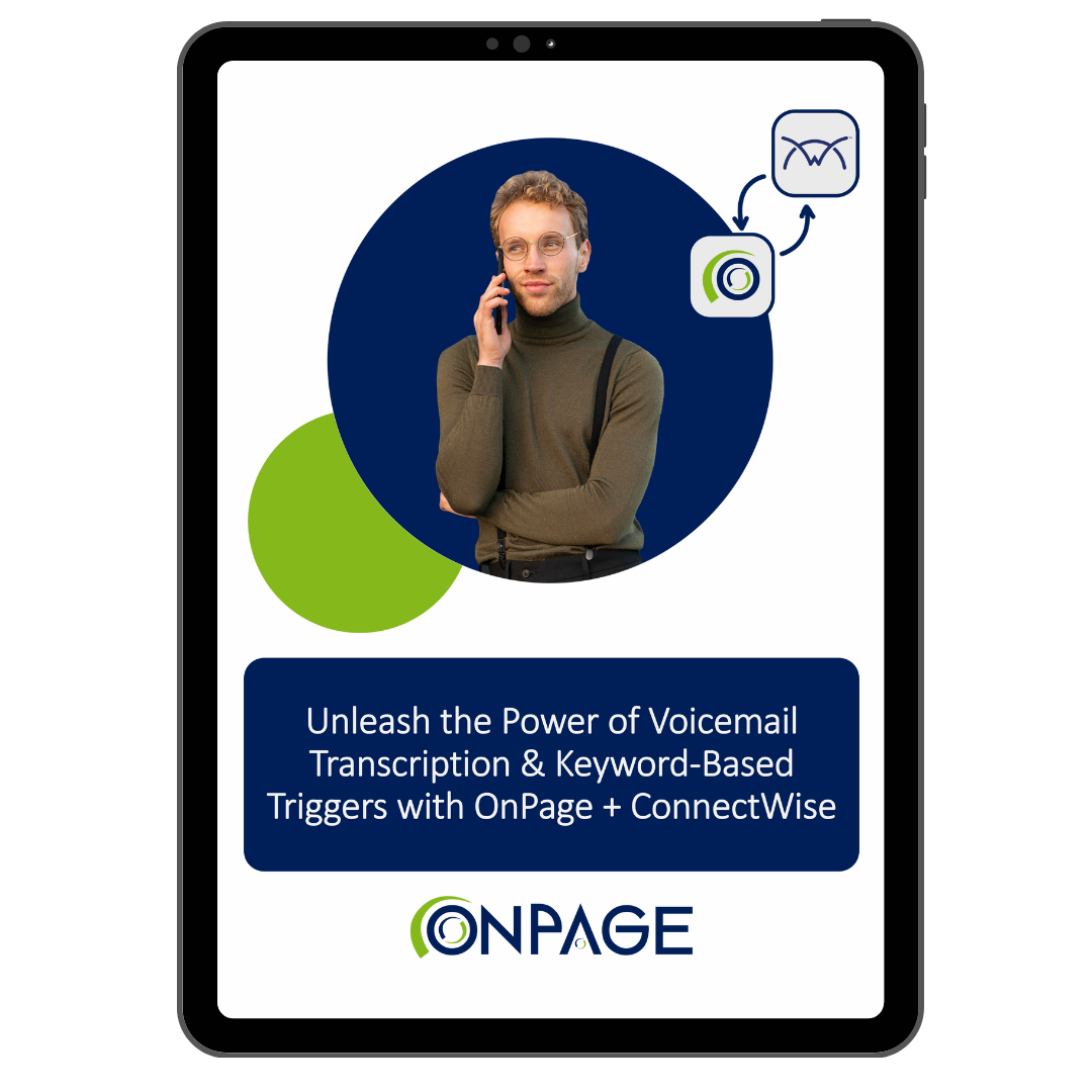 OnPage-ConnectWise Voicemail Transcription Workflow